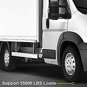 VEVOR Garage Floor, Durable Interlocking Floor Tiles, 50 Pack, Non-Slip Diamond Plate Garage Tiles, Support up to 55,000 lbs for Car Garage, Basements, Gyms, Repair Shops (12 x 12 inch, Graphite)