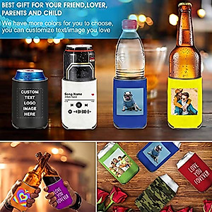 Custom Can Sleeve Beer Coolers 1-150pcs Bulk Personalized Koozies Insulated Beverage Bottle Holder with Logo Image Text for Party Weddings Fishing Picnics