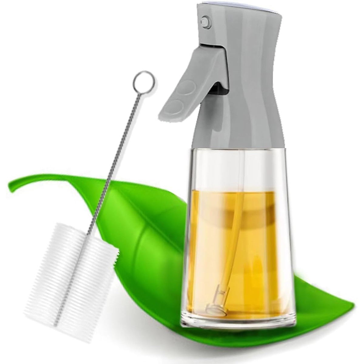 180ml Glass Olive Oil Sprayer, Oil Sprayer with Brush for Cooking - Thick Glass, Strong Spray Force, Kitchen Gadgets Accessories