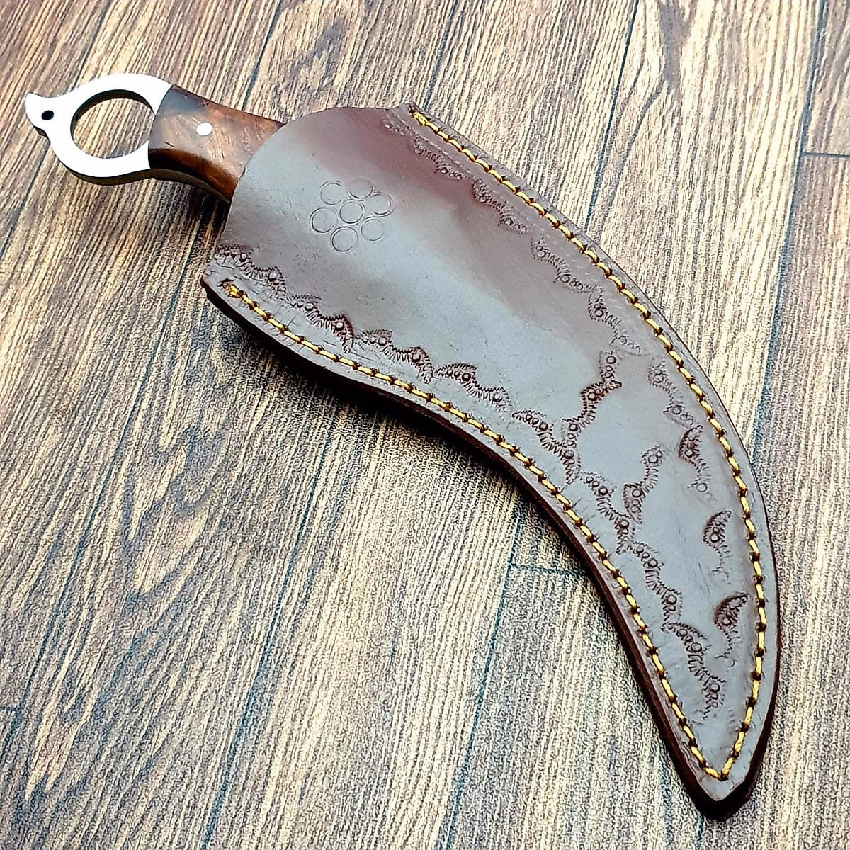 WARIVO KNIFE Karambit Knife - Fixed Blade with Sheath - Claw Knife wood Handle Sharp Blade - Camping Knives - Karambits for Men and Women - Best for Hiking Survival Hunting Fishing