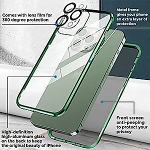 [2023 New Safety Lock+Camera Protector] Magnetic Case for iPhone 13 Pro Max,[100% Screen Sensitivity ][Anti-Peeping Screen Protector] Double Sided 9H Glass Privacy Case for iPhone 13 Pro Max