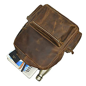 Timester leather backpacks full grain leather laptop backpack for school travel backpacks for women.