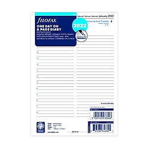 FILOFAX A5 Day PER Page 5 Language APPOI,White