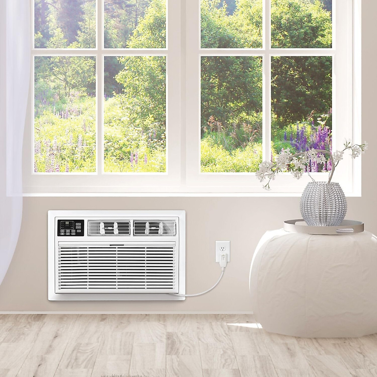 Whirlpool 14,000 BTU Through the Wall Air Conditioner, 230V, Cools up to 700 Sq. Ft for Living Room, Bedroom, Kitchen, Apartment, with Dehumidifier, Remote Control, Digital Display, 24H Timer, White