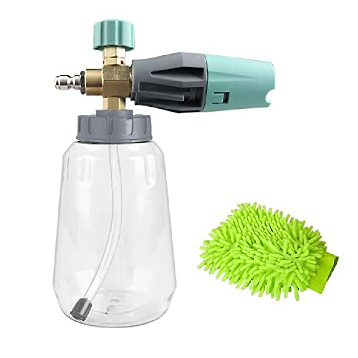 Sooprinse Foam Cannon, Adjustable Snow Foam Lance Transparent Body, Professional Car Foam Blaster with 1/4 Inch Quick Connector, 4000 PSI, 1L