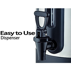 LDSHOUSE 50 Cup Professional Brew Coffee Urn, Commercial Grade Stainless Steel Hot Beverage Dispenser, Coffee Maker Hot Water Urn for Home, Party, Office, Wedding, 950W 120V Fast Brew, Silver