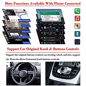 Hslsmxy Wireless CarPlay Android Auto AirPlay Retrofit Kits Compatible with Audi A4 A5 Q5 S4 S5 B8 MMI 3G+ 2010-2019, Support iOS 14 Split Screen, USB Stick Playback, Built-in YouTube App