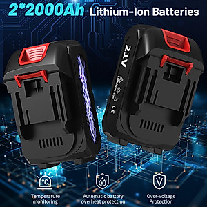 Housiwill 21V 3/8" Cordless Ratchet Wrench Set , Electric Ratchet Wrench Set with 2*2000mAh Li-ion Batteries + 1*2A Charger + 9*Bolt Sockets , 60 ft-lbs 450 RPM Cordless Electric Ratchet Wrench Set.