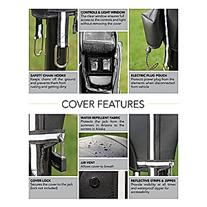 Clever Cover for LCI Jack by Trailersphere Custom Electric Tongue Jack Cover for Trailer, RV, Camper, Chains Holder, Plug Protector, Sun and Waterproof (LCI Jack Cover)