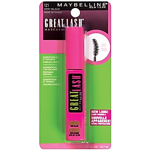 Maybelline New York Makeup Great Lash Curved Brush Washable Mascara, Very Black Mascara, 0.43 fl oz