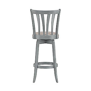 Hillsdale Furniture Savana Wood Bar Height Stool, 30" high, Blue Wire Brush