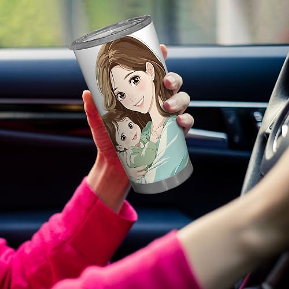 FOCIUZTA 20oz Playful Landscape Tumbler with lid, Travel Coffee Cup, Ideal for Easter, Gaming Enthusiast, Mother Day, and birthday gifts