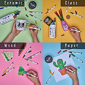 Paint Pens for Rock Painting, Stone, Ceramic, Glass, Wood, Canvas-Set of 16 Extra Fine Tip Acrylic Paint Markers Art Supplies, Adults & Kids Arts Craft Kit for Scrapbooking & Drawing