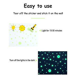 Glow in The Dark Stars Wall Stickers,Glowing Stars for Ceiling and Wall Decals,435 Pcs,Ceiling Stars Glow in The Dark,Perfect for Kids Bedding Room,Play Room,Living Room,Wall Decorations,Baby Room Decor,Best Birthday Gift（Green）