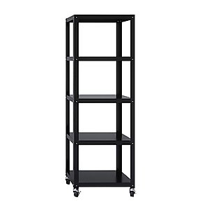 Space Solutions RTA 72-inch High Mobile 5-Shelf Metal Bookcase Black