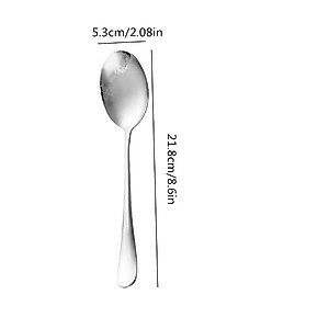 Stainless Steel Serving Spoons, Silver Large Slotted Spoons, 8.6 inch Catering Serving Utensils for Cooking Dinner Restaurant Serving Spoons (2 Pack)