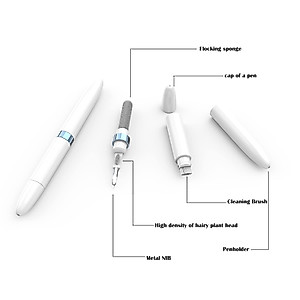 Wanther 4-in-1 AirPods & Earbuds Cleaner Kit - Soft Brush, Flocking Sponge, Metal Pen Tip - Compatible with AirPods Pro 1 2, Bluetooth Earphones, iPhone, Laptop, Keyboard & Electronics