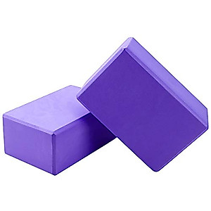 BalanceFrom 7-Piece Set - Include Yoga Mat with Carrying Strap, 2 Yoga Blocks, Yoga Mat Towel, Yoga Hand Towel, Yoga Strap and Yoga Knee Pad (Purple, 1/2"-Thick Mat)