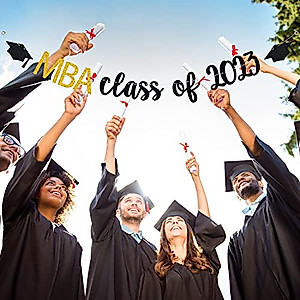Gold Glitter MBA Class of 2023 Banner - High School/College Graduate Congratulations Hanging Decorating-Congrats Grad Graduation Party Decorations Supplies