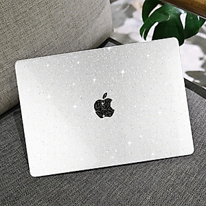 MEEgoodo Glitter Case for M3 MacBook Air 15 inch Case 2024 2023, Fit Model A3114 A2941 with M3 M2, Laptop Shell with Keyboard Cover & Camera Cover & OTG Adapter for 15.3" MacBook Air Case, Star Clear