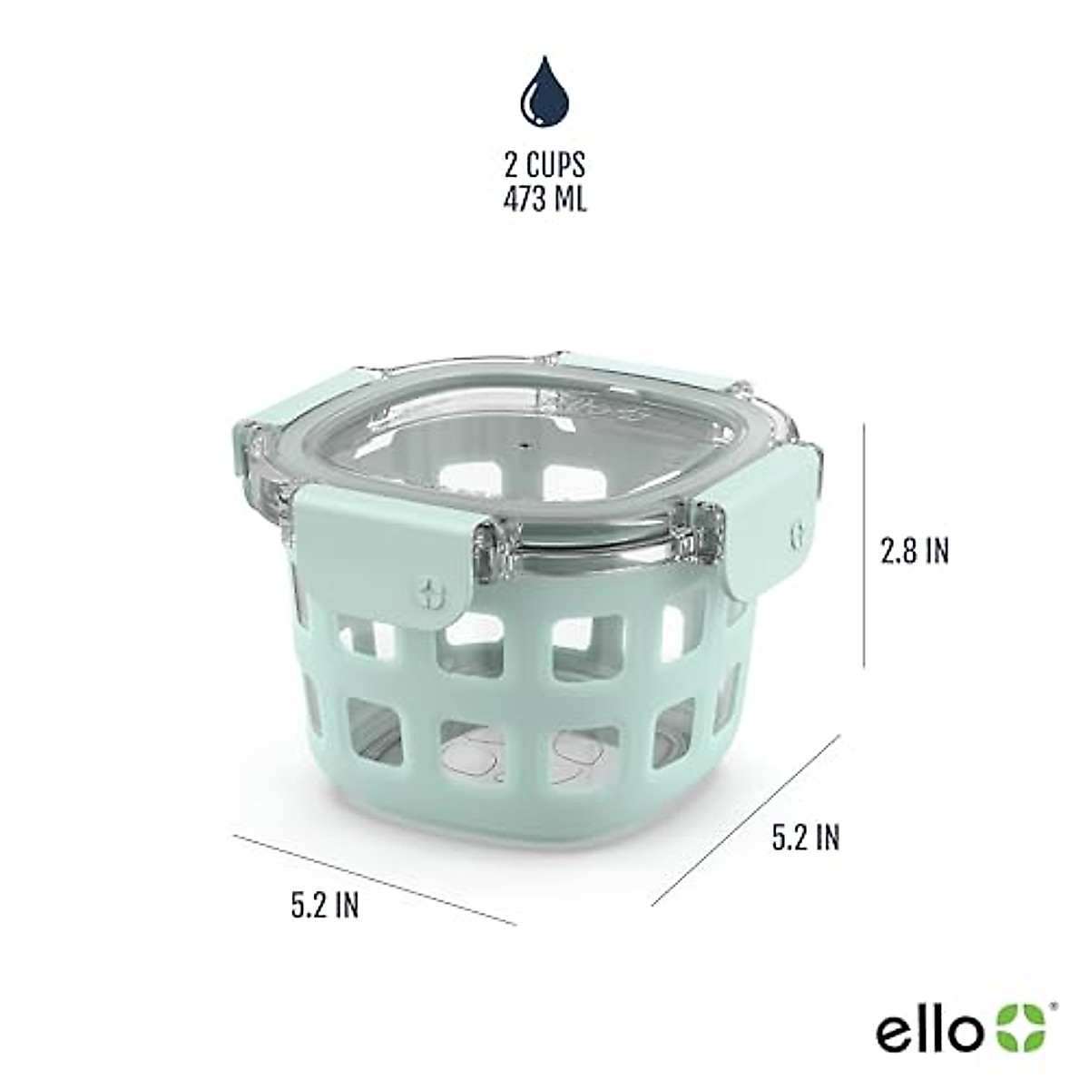 Ello Duraglass Glass Meal Prep Sets Leak-Proof Glass Food Storage Containers with Airtight BPA-Free Plastic Lids, Dishwasher, Microwave, and Freezer Safe