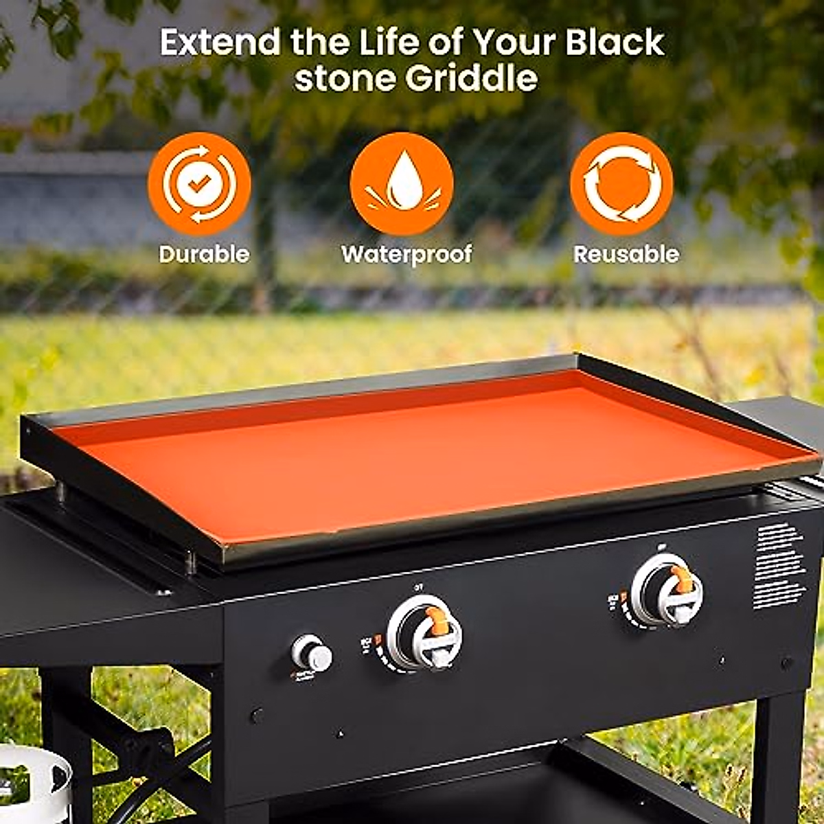 Blackstone Silicone Griddle Mat Cover for 22 Inch Blackstone Griddle,Heavy Duty Food Grade Silicone Griddle Top Cover,Upgraded Full Fit Griddle Mat Surface Protective Outdoor from Insects Rust Debris