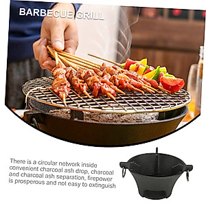 Yardwe 2 Pcs Grill Camping Barbecue Stove Compact Barbecue Tool Japanese Charcoal Korean Bbq Indoor Stove Mini Hibachi Iron Charcoal Fire Stove Round Iron Stove Heavy Combustion Furnace
