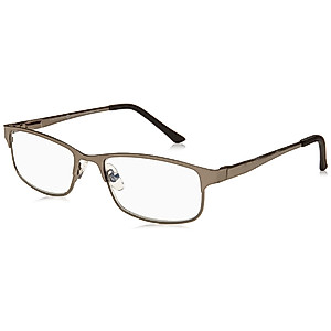Foster Grant Men's Samson Rectangular Reading Glasses, Satin Dark Gunmetal/Transparent, 52 mm + 1.75