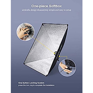 RALENO Softbox Photography Lighting Kit 20"X28" Photography Continuous Lighting System Photo Studio Equipment with 2pcs E27 Socket 5500K Bulb Photo Model Portraits Shooting Box