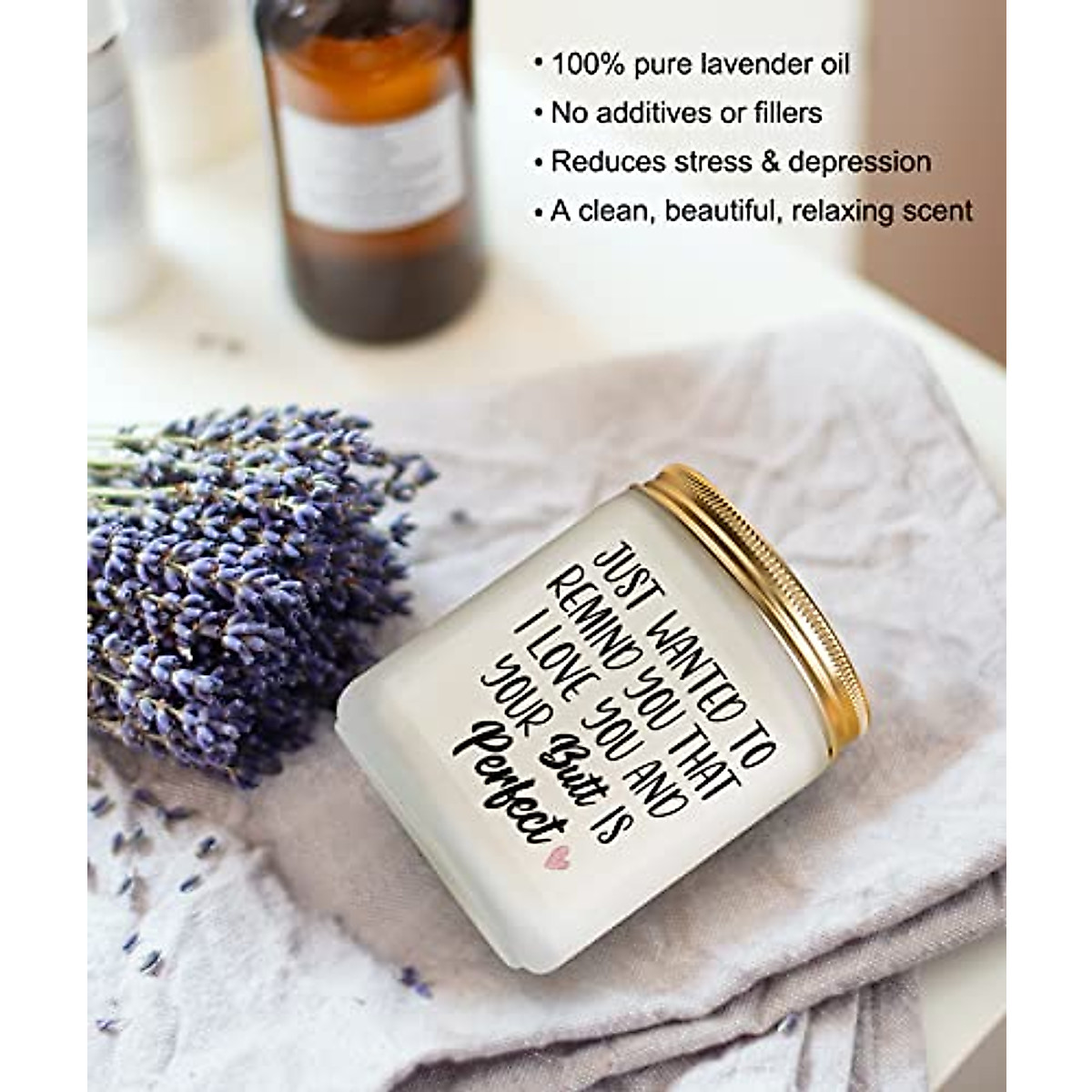 Gift for Her- Funny Valentine Gifts for Girlfriend, Wife- Birthday Gifts for Him, Boyfriend, Husband- I Love You Gifts, Romantic Anniversary, Christmas Gifts for Her, Lavender Scented Candles (7oz)