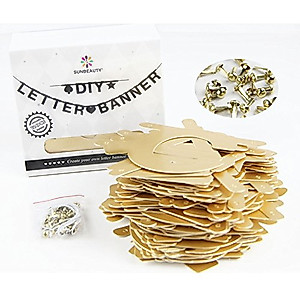 SUNBEAUTY Gold Customizable Letters&Symbols Banner Decoration Kit Party Custom Banner for Birthday Wedding Baby Showers Photo Props Window Decor (Gold)