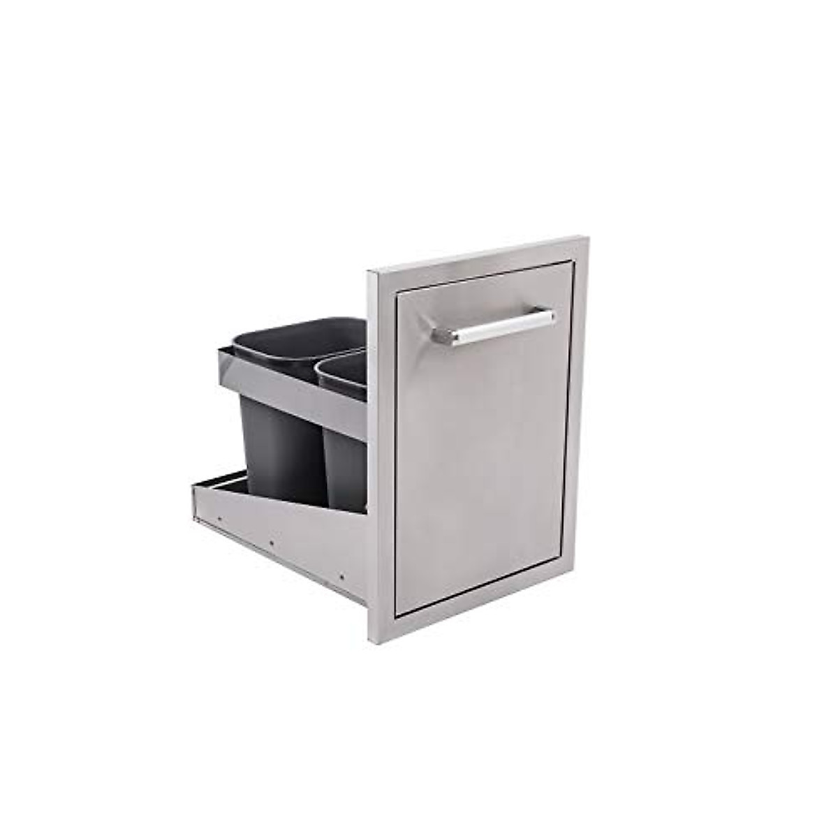 Outdoor Kitchen Drawer Pull Out Trash Drawer BBQ Island, Stainless Steel