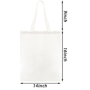 SOUJOY 12 Pack Blank Canvas Tote Bags, Reusable Grocery Shopping Bag with Handles, 14'' x 16'' Cotton Plain Tote Bag for Crafts, DIY, Advertising, Promotion, Gift, Activity