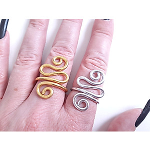 Handmade Crochet Tension Ring | ZigZag Wire Wrapped Knitting or Crochet Tool | Crochet Gifts and Accessories Active