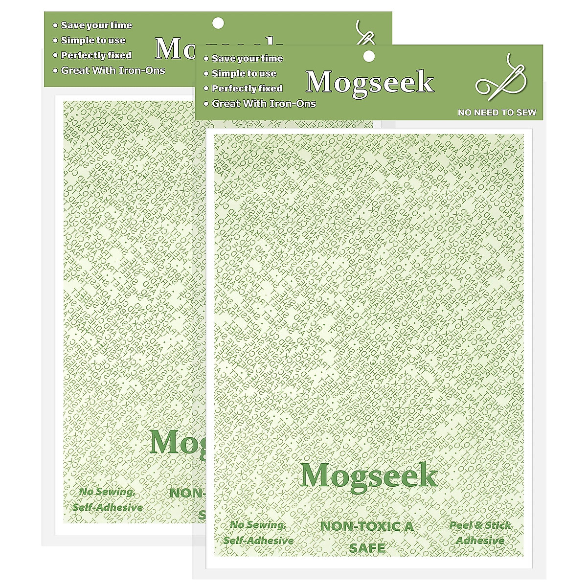 Patch Magic Adhesive, 2 Pack Girl Scout Patch Adhesive Washable Double-Sided Glue for Scout Badges, Patches, Fabric, and More, Cut to Fit Freestyle, No Sewing No Ironing