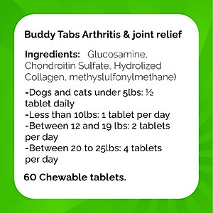 Arthritis & Join Pain Relief Dietary Supplement Small Dogs & Cats by Interfarma Corp | Cartilage Protection, Reduce Inflammation, & Joint Support | with Glucosamine, Chondroitin, Collagen, & MSM.