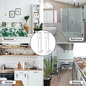 Extended Shower Door Hooks, 2 Pack Over Door Hooks for Frameless Glass Shower Door of Bathroom,Clear Acrylic Towel Hooks for 0.98” Thickness Glass, Extended 7.2 inch