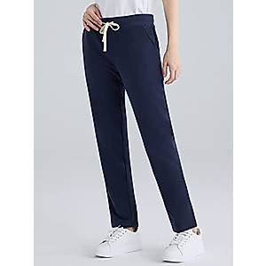 Weintee Women's Cotton Sweatpants with Pockets Plus Size Petite 2X Navy