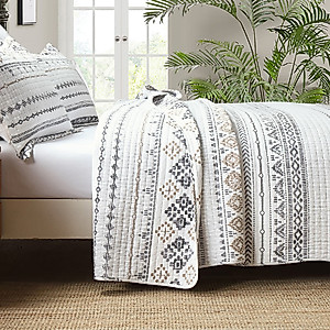 Y-PLWOMEN Queen Size Quilt 100% Cotton Boho Queen Quilts, White Queen Quilt Sets, Lightweight Bohemian Queen Size Bedspreads for All Season, 3 Piece
