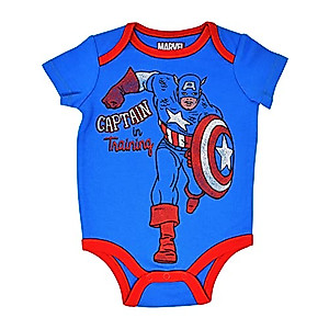 Marvel Avengers Newborn Baby Boys 5 Pack Short Sleeve Bodysuits Classic 0-3 Months