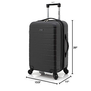 Wrangler 20" Smart Spinner Carry-On Luggage With Usb Charging Port ,Black