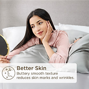 Bedsure King Size Satin Pillowcase Set of 2 - Navy Silky Pillow Cases for Hair and Skin 20x36 Inches, Pillow Covers with Envelope Closure, Similar to Silk Pillow Cases, Gifts for Women Men