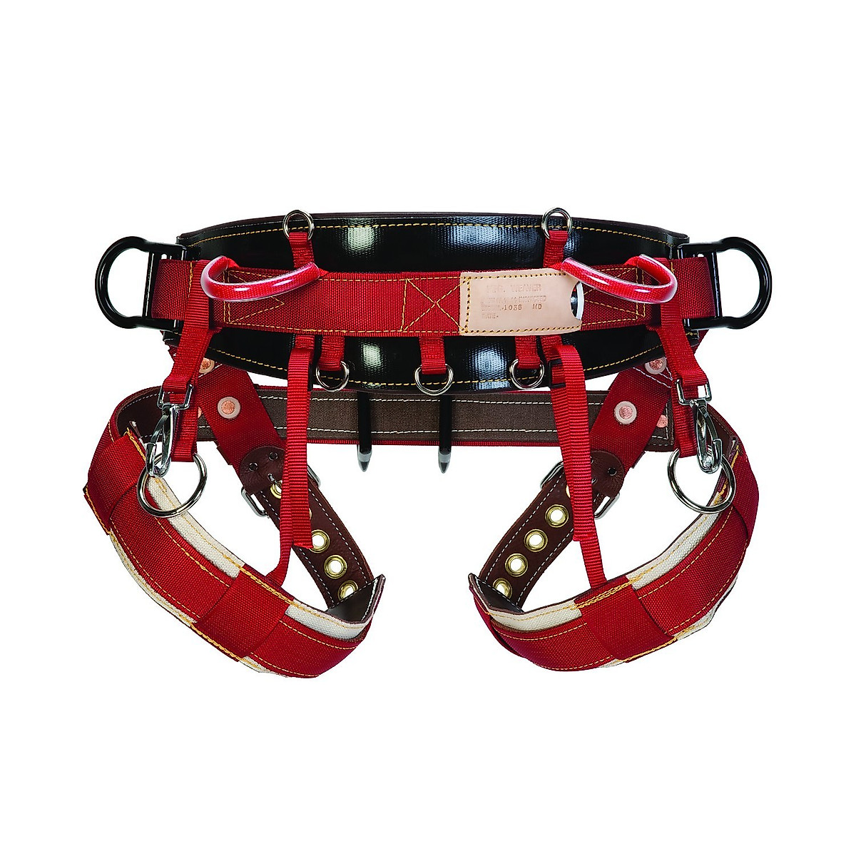 Weaver Leather WLC 560 2 Floating Dee with Padded Nylon Leg Straps, Large, Brown/Red