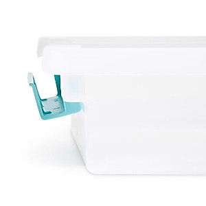 IFFANY Small Clip Box Clear Storage Tote Container with Latching Lid, 6 Pack