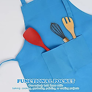 SINLAND Kids Apron with Pocket 2 Pack Children Chef Apron for Cooking Baking Painting (M:6-12 Years)