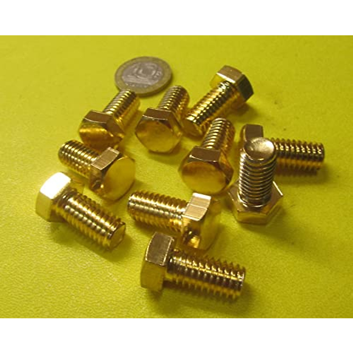 Brass Hex Head Bolts FT 3/8"-16 Thread x .750" Long 10 pcs