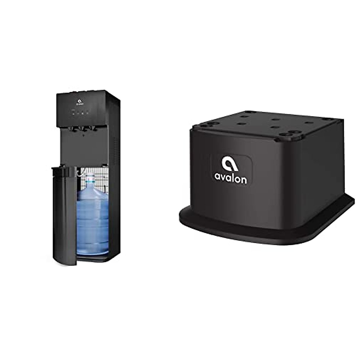 Avalon A3BLK Self Cleaning Bottom Loading Water Cooler Dispenser & Water Cooler Dispenser Base, Pedestal Height Extender for Bottom Loading and Bottleless Models, Base-BLK
