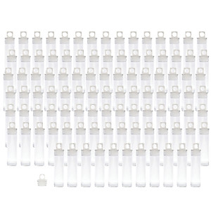 The Beadsmith Clear Plastic Tubes - 2-Inch-Long Round Tubes, 9/16 Inches in Diameter - Hanging Caps - Use for Beads, Bath Salts, Wedding & Party Favors, Home or Office Storage - Bag of 100