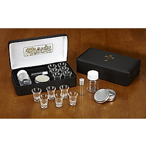The Last Supper Six (6) Cup Travel Portable Communion Set in Leather Like Case