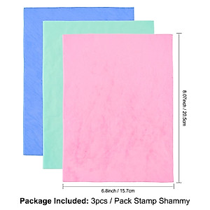 Ilets 3 Colors a Pack Absorbent Chammy Cloths - Stamp & Glass Cleaner - Easy to Use - 6x8 inch